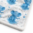 Blue Elephant Sherpa Blanket, Polyester Fleece 2-Layer Throw Blanket ...