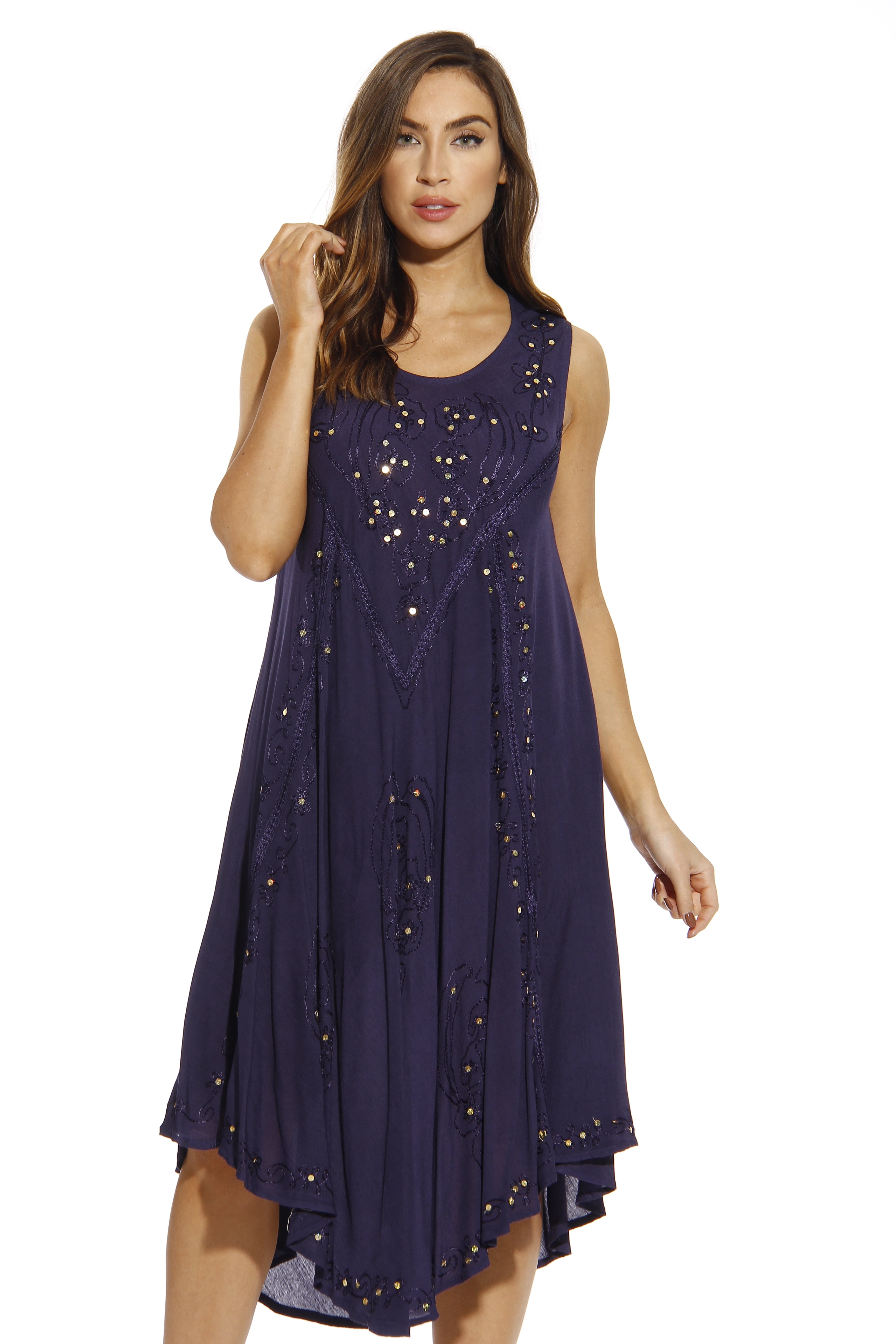 Riviera Sun Dress Sequins Dresses For Women Navy 1X Walmart