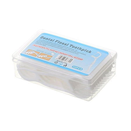 Oral Care Floss 50 Large Boxed Floss Sticks Clean Disposable Floss Pick ...