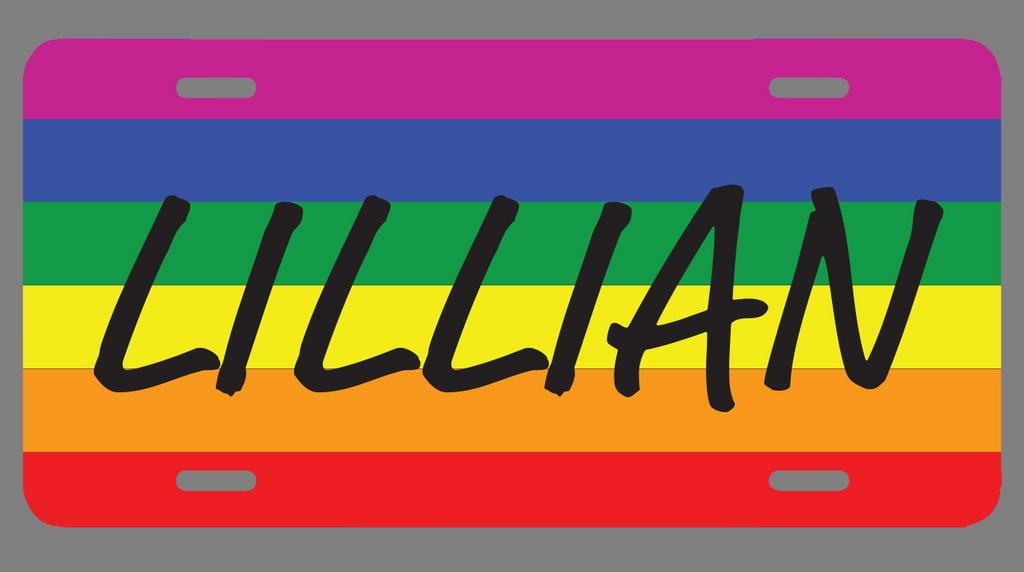 Lillian Name Pride Flag Style License Plate Tag Vanity Novelty Metal ...
