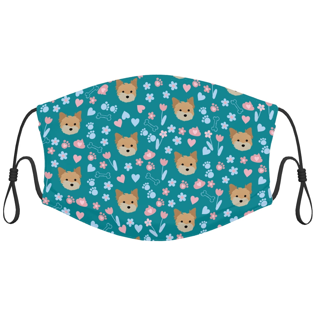 Cute Yorkshire Terrier Dog Graphic Printed Cloth Face Masks Reusable ...