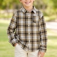 ATOGUTA Boys Plaid Button Down Shirt Classic Plaid School Uniform Dress ...