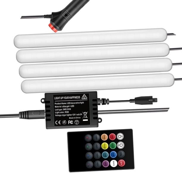 Luces Interiores De Automóviles 8 Colores Control De Sonido 48 LED RGB ...