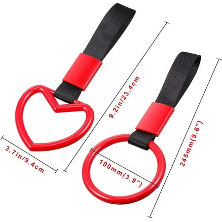 4 Pieces Tsurikawa Ring Car Warning Rings Heart-Shaped Car Hand Straps ...