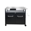 "GDLF Outdoor Prep Table, Solid Fir Wood, Stainless Steel Top, Movable ...