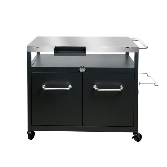 Total Grill Carts Outdoor with Storage and Wheels: Portable Metal Table ...