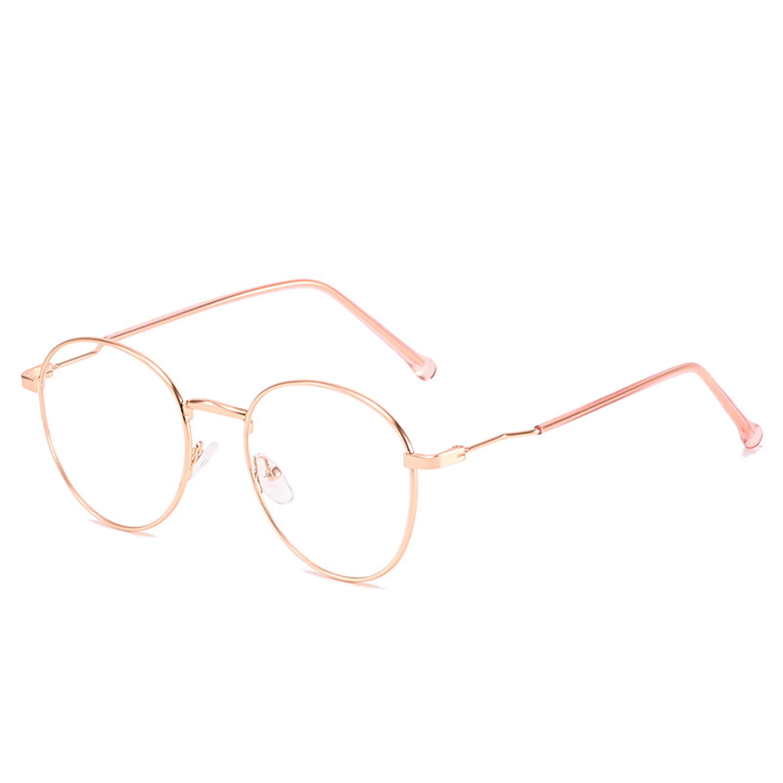 Classic Round Metal Frame Eyeglasses Blue Light Blocking Clear Lens ...