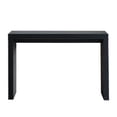 47.6" Modern Black Ribbed Coffee Table – Rectangular Low Profile Center ...