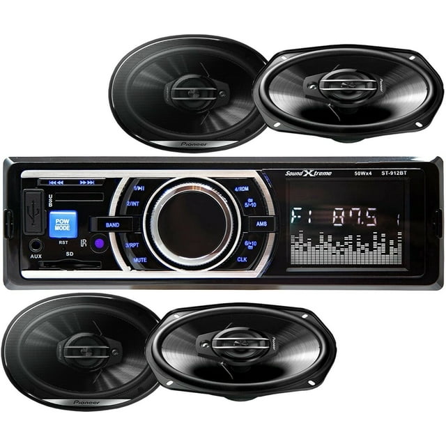4x Pioneer 400W 6X9 Speakers+ 200w Digital Media Bluetooth Car Audio ...