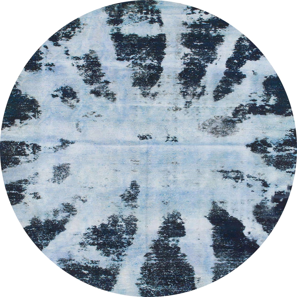 Ahgly Company Indoor Round Abstract Blue Abstract Area Rugs, 8' Round ...