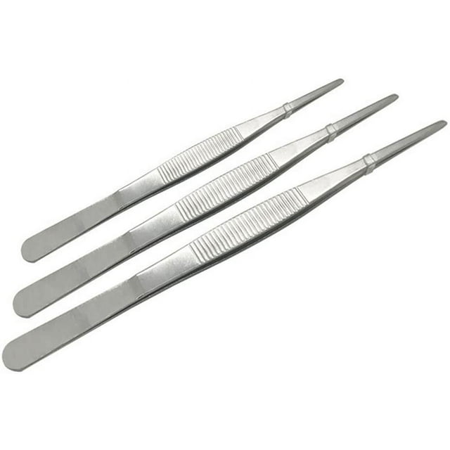 Adecco LLC Stainless Steel Tongs tweezer with precision serrated tips ...
