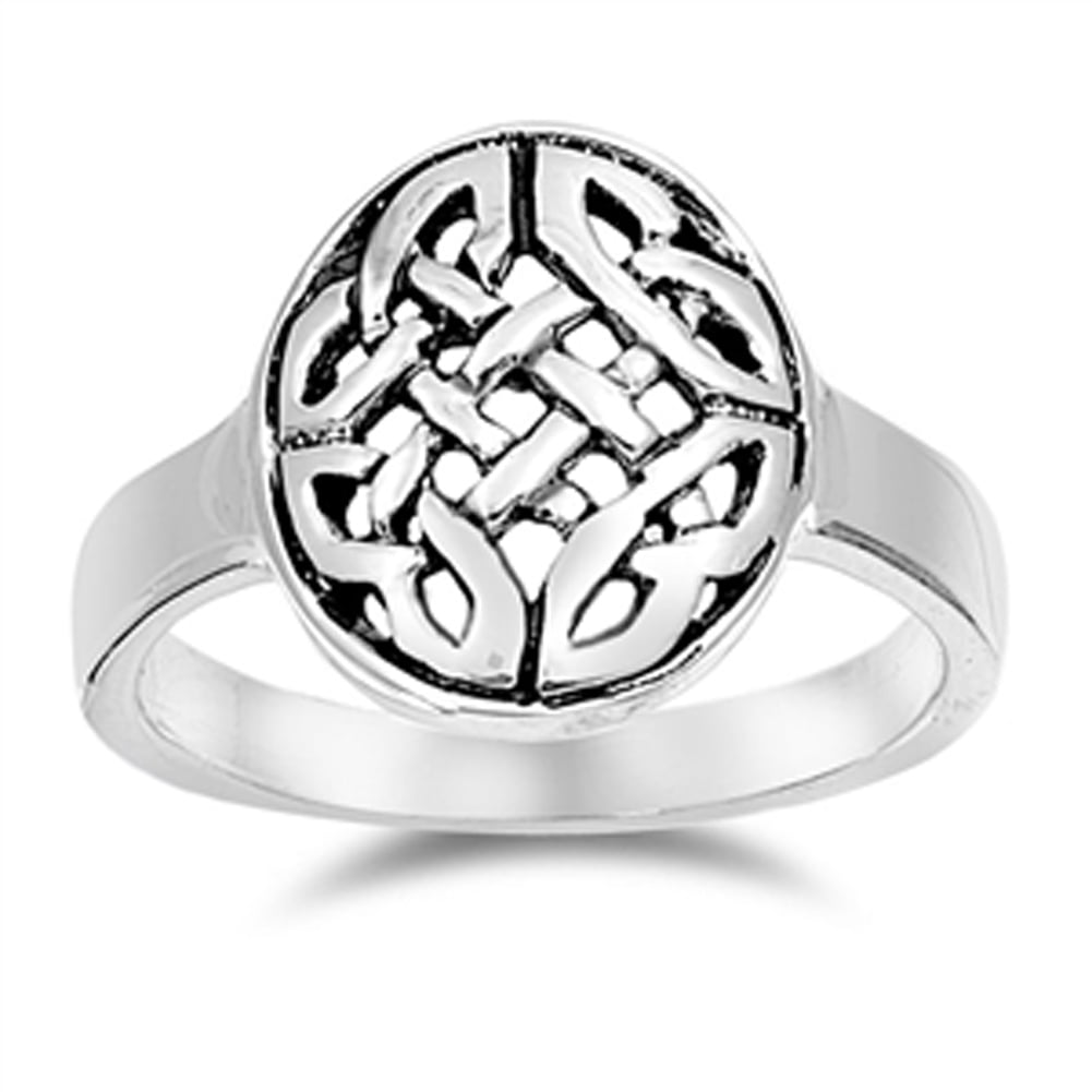 Antiqued Celtic Trinity Endless Knot Ring .925 Sterling Silver Band ...