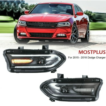 VLAND Dual Beam Projector RGB Headlights Replacement Assembly for Dodge ...