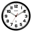 "Sharp 12"" Atomic Wall Clock, Battery Operated, Matte Black Modern ...