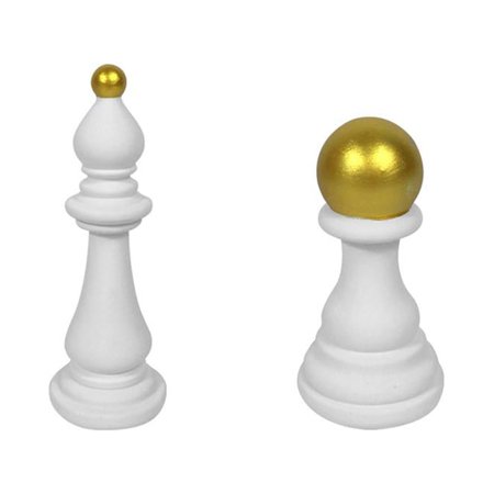 Elodie set of 2 Chess Pieces Statues Desk Figurines Crafts Art Home ...