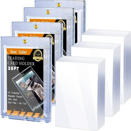 104 Pieces Card Protectors Set 100 Pcs Trading Card Case Card Sleeve ...