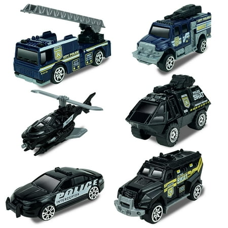 Diecast Police Car Toy Set for kids, Mini Alloy Models Car Toys Armored ...