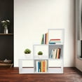 DUYIWAA 6-cube L-Shaped Bookcase Stepped Bookshelf Corner Storage Shelf ...