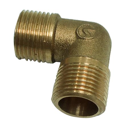 90 Degree Double Male Thread Full Brass Adapter Coupler Connector ...