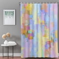 Blue Purple Oil Painting Shower Curtain, Abstarct Blue Yellow Swashes ...