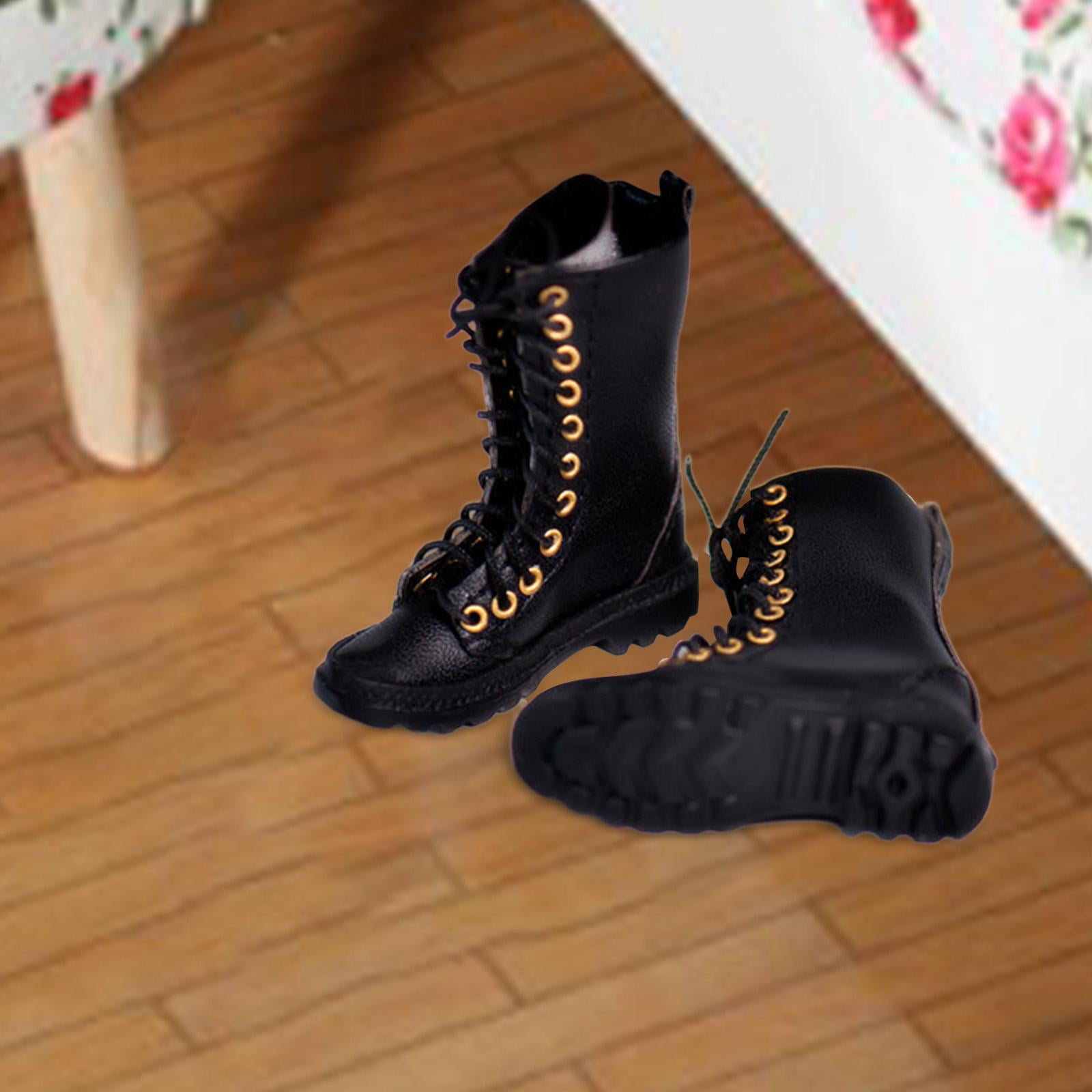 Botas de moda a escala 1:6 con cordones, botas de piel sintética para ...