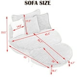 Aukfa 65 Inch Chaise Lounge Indoor, Corduroy Deep Seat Sofa Chair with ...