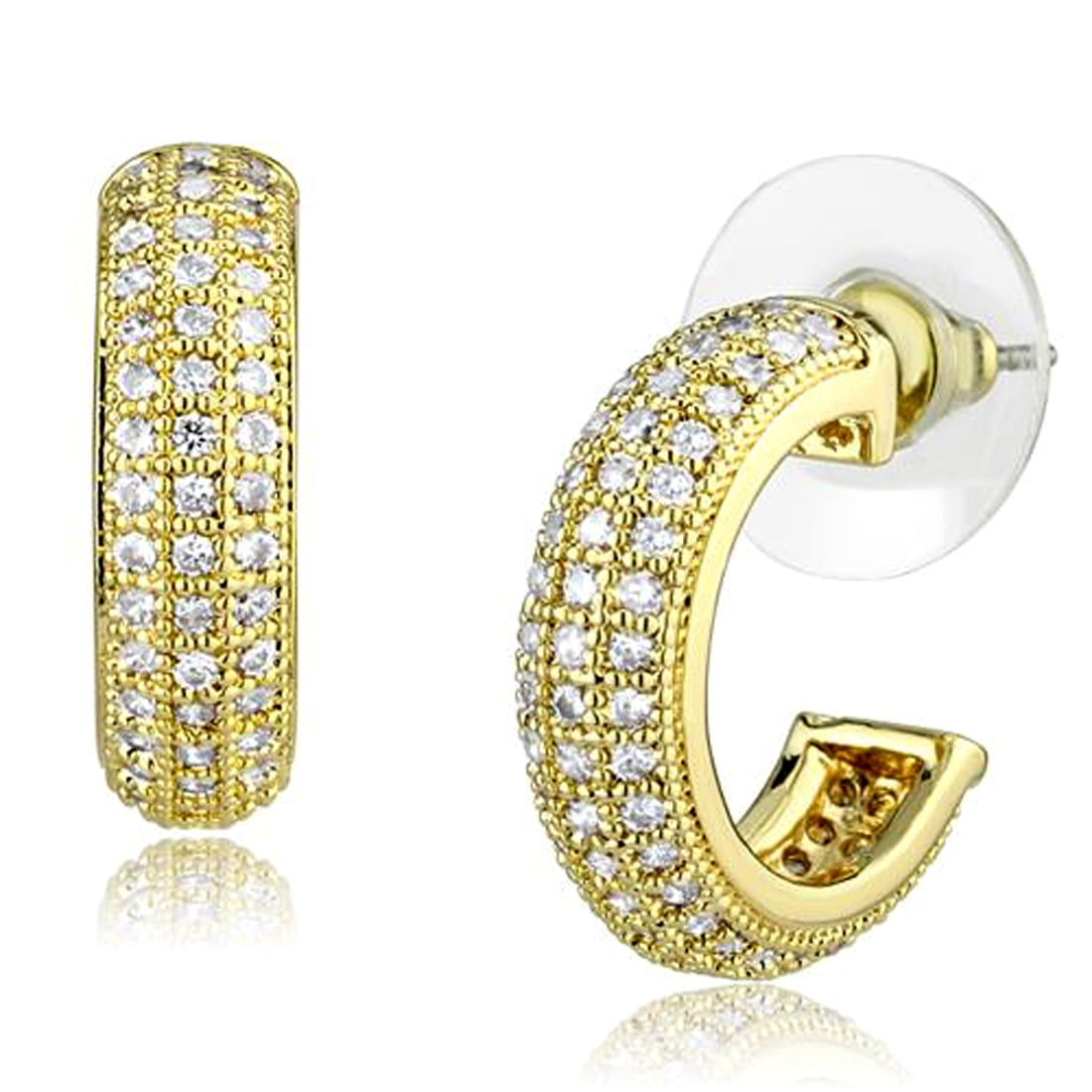 Crazy4bling High Quality Gold Plated Cubic Zirconia Cz Small Post