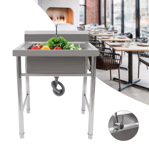 Aiqidi 1 Compartment Commercial Kitchen Sink Stainless Steel ...