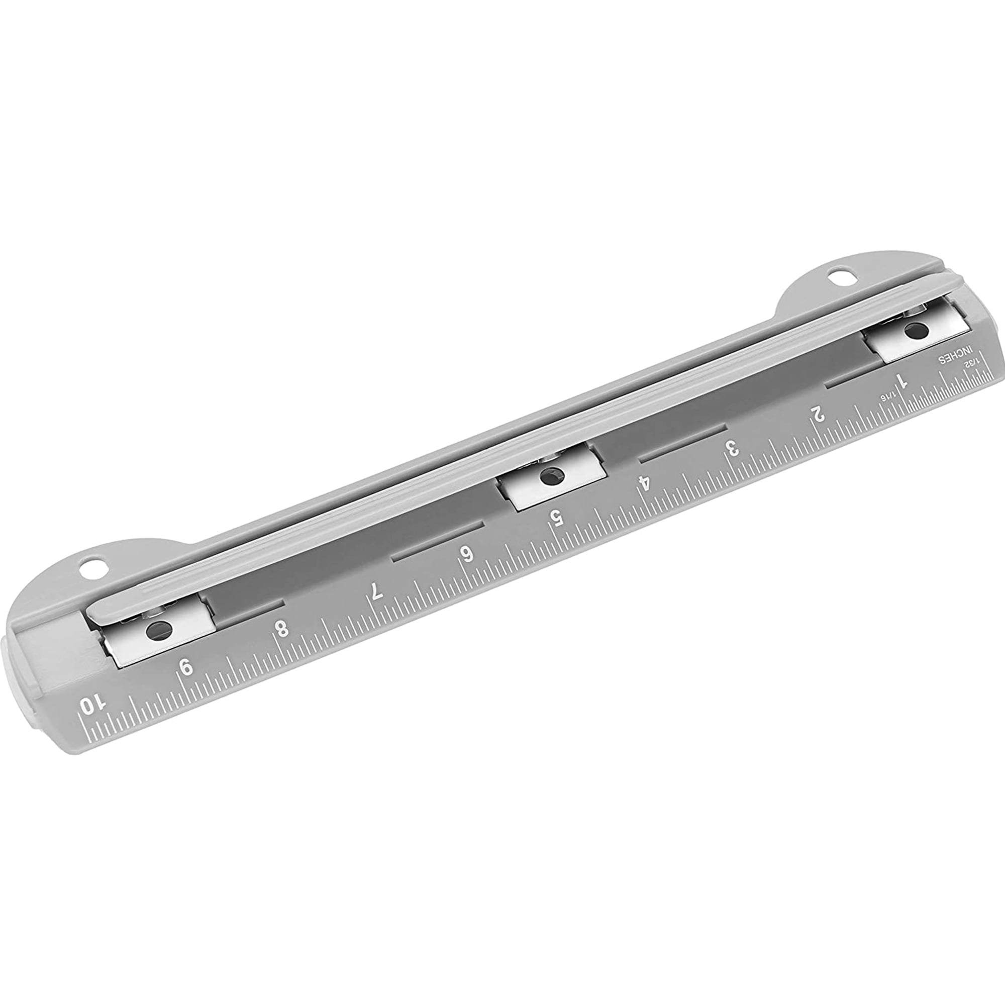 Enday 3 Ring Hole Punch with Plastic Ruler for 3 Ring Binder, Gray 1 ...