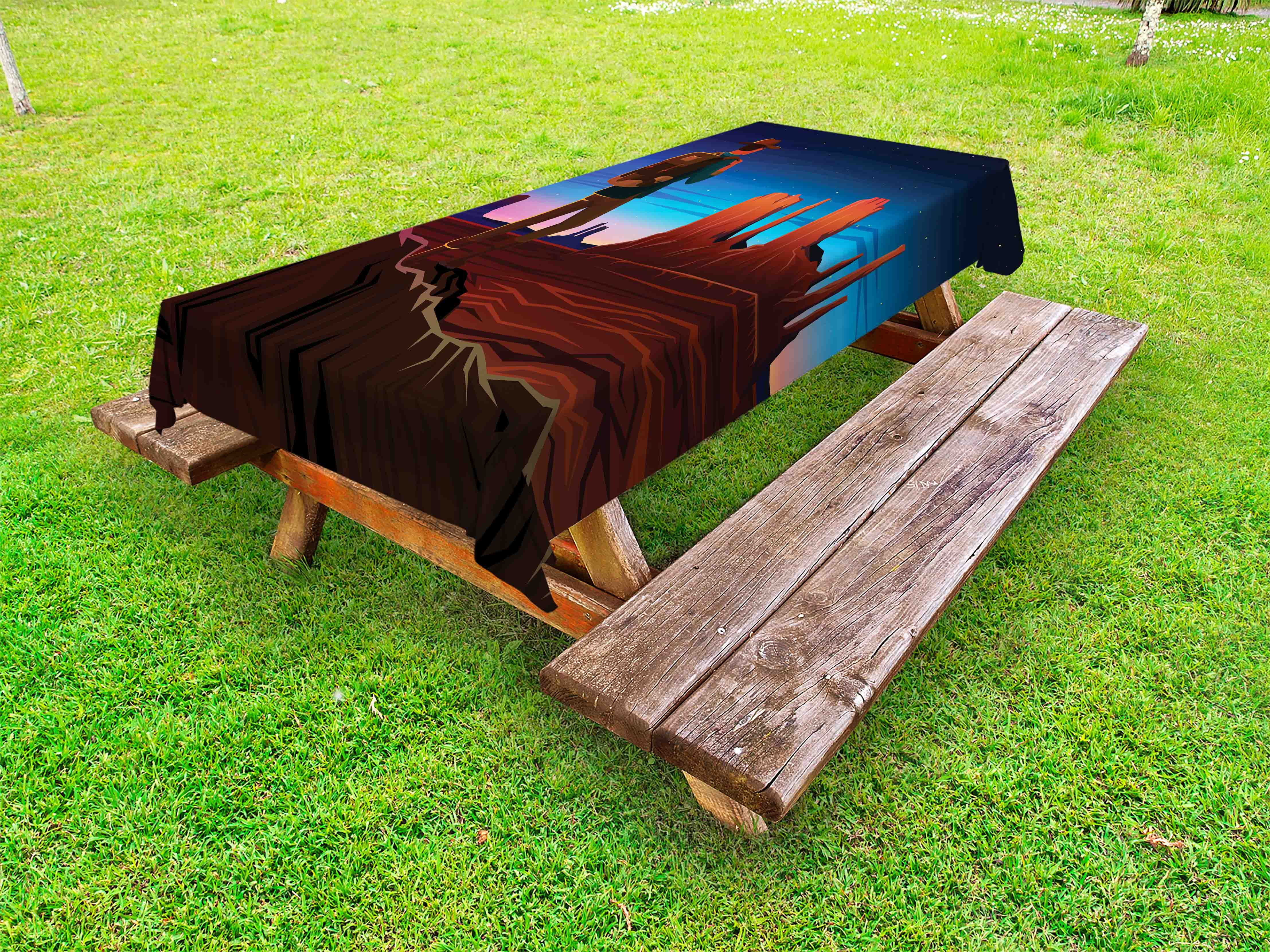 Southwestern Outdoor Tablecloth, Monument Alley with Early Daylight ...
