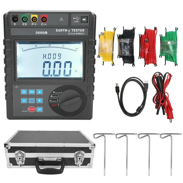 Oubit Electrical Meter,0‑30kΩ Grounding Resistance Tester Soil ...