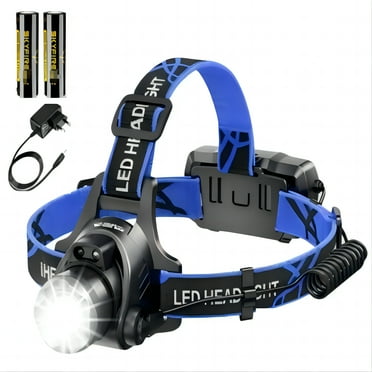 LED Rechargeable Headlamp, 150000LM Super Bright 3 Modes Headlights ...