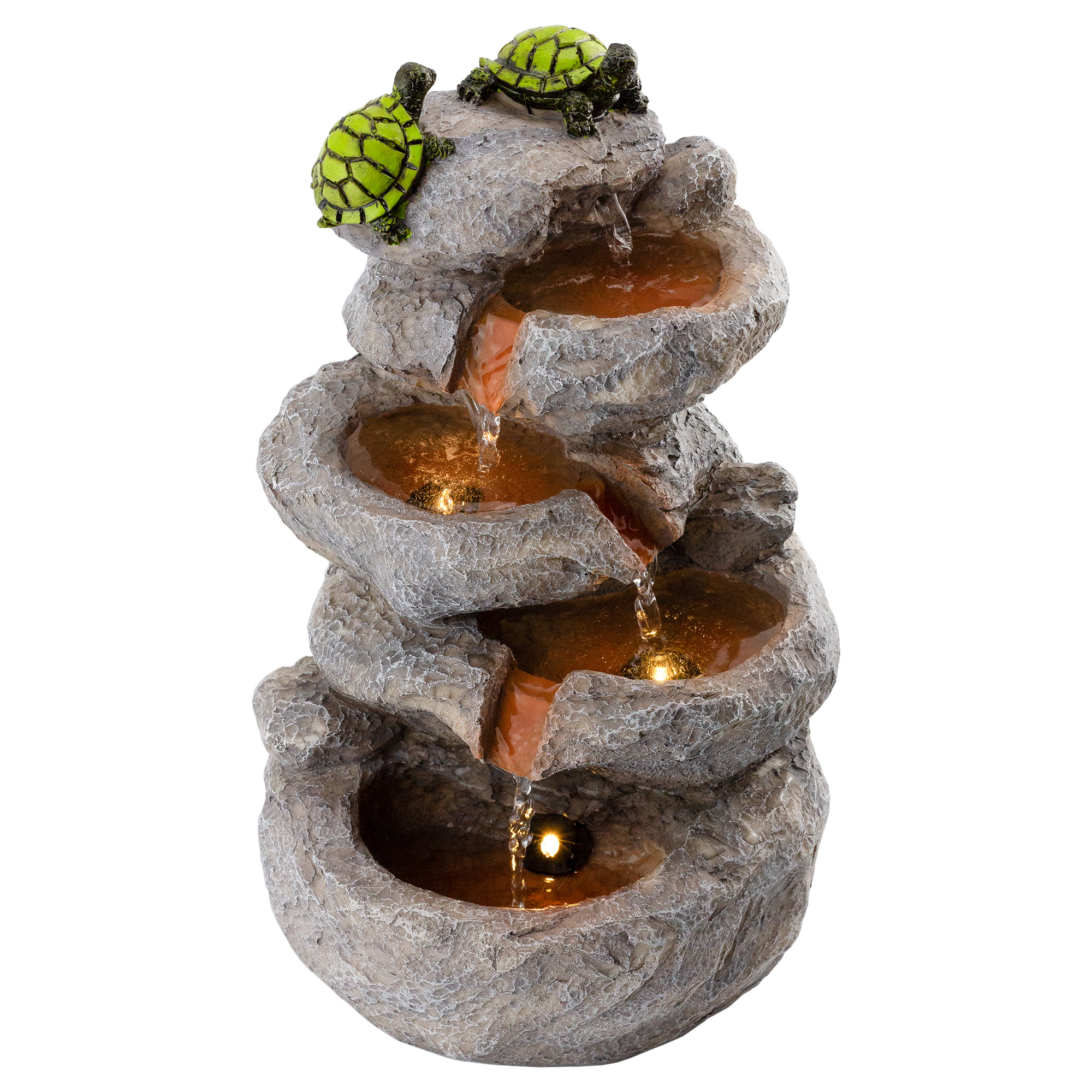 Esterno Turtle Tabletop Fountain, Turtles in Waterfall Decorative ...