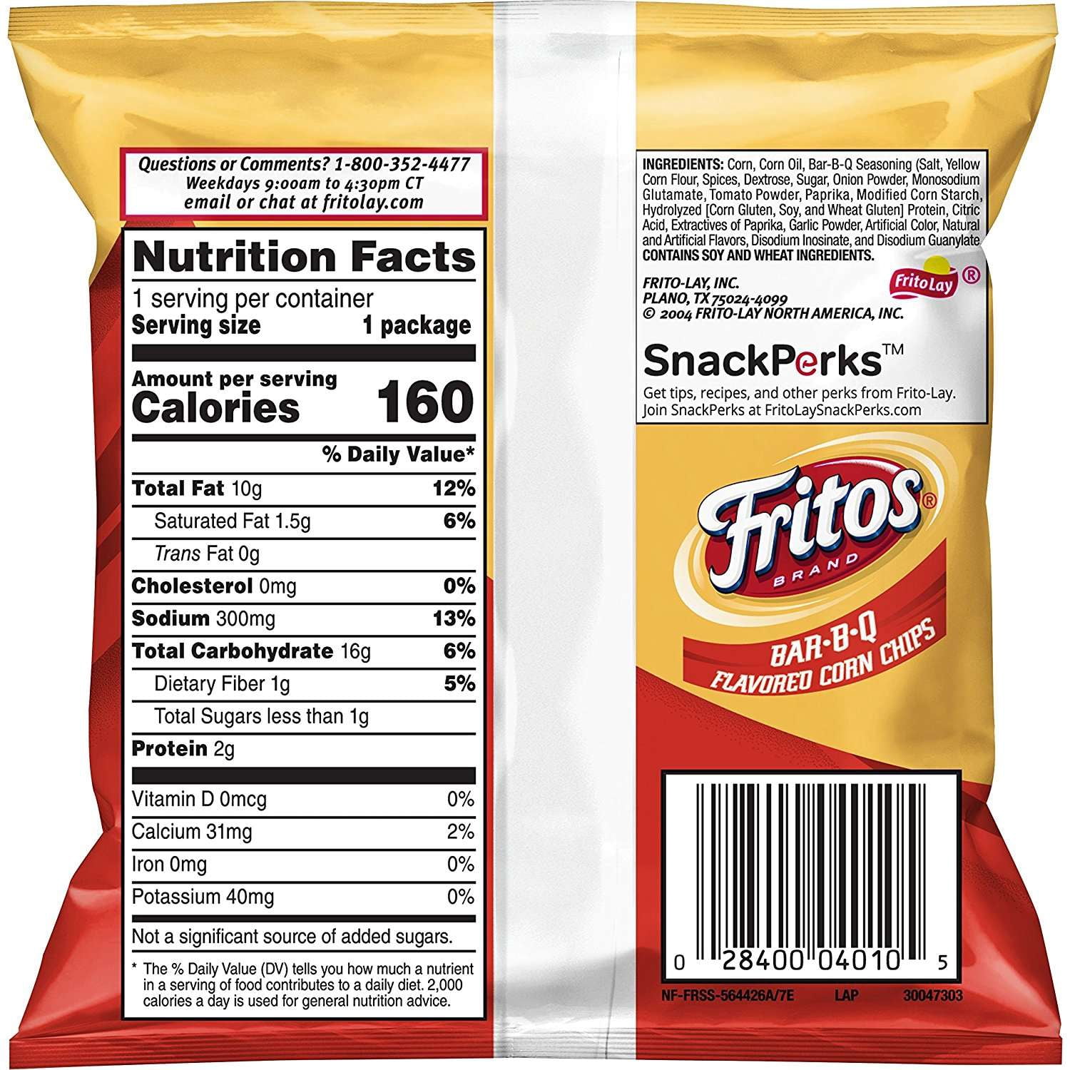 Fritos Chips Nutrition Facts
