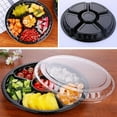 NOGIS Plastic Appetizer Tray with Lid 10.4 Inch Divided Round Serving ...