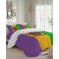 4 Piece Duvet Cover Set Full, Mardi Gras Carnival Flag Soft Breathable ...