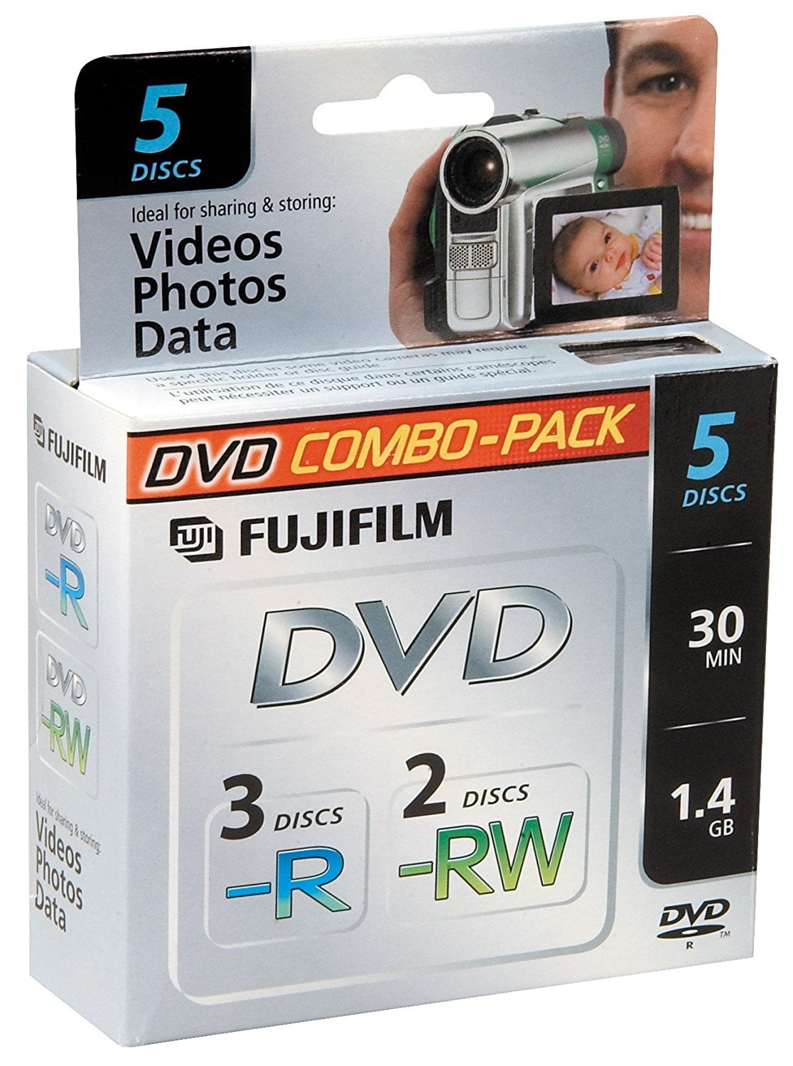 Fujifilm Media 25302434 3 DVD-R/2 DVD-RW 1.4 GB 30 Minutes HT Combo ...