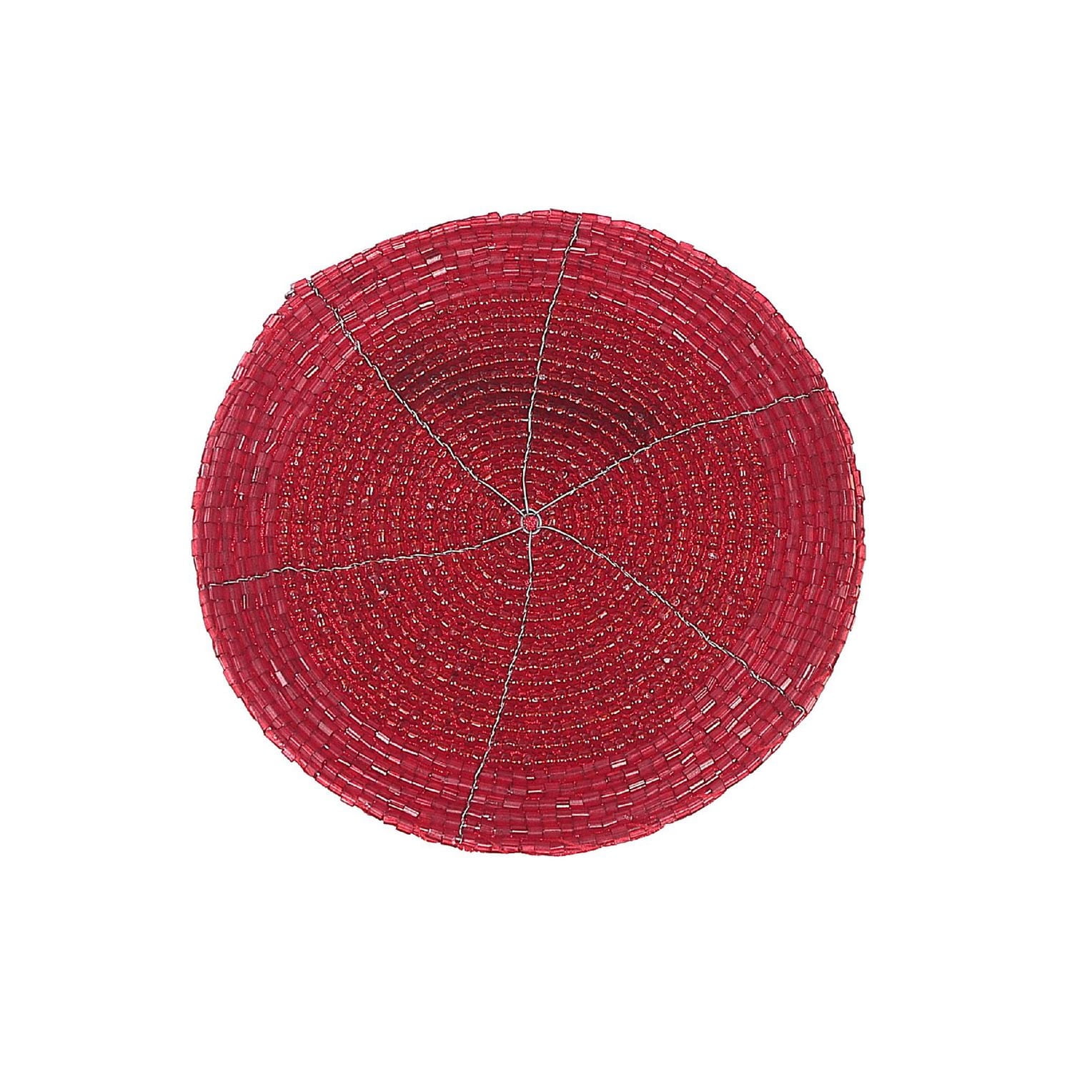 Click here for Ih Casadécor Christmas Beaded Round Coaster Red -... prices