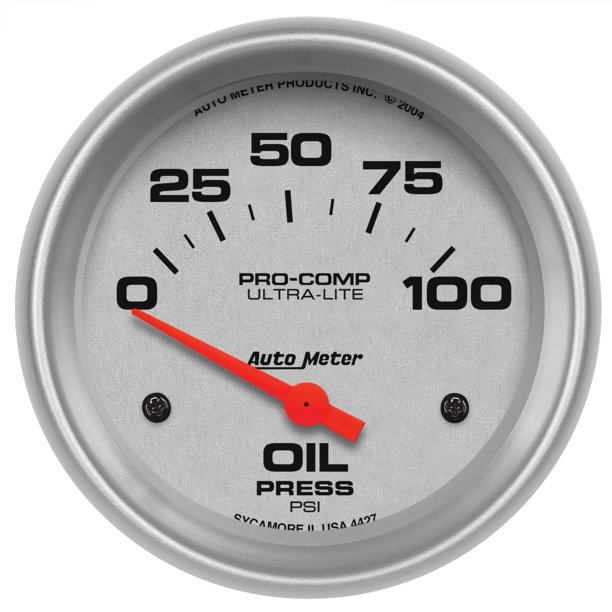 AUTO METER 4427 2-5/8IN OIL PRESS, 0-100 PSI, SSE, ULTRA-LITE - Walmart.com