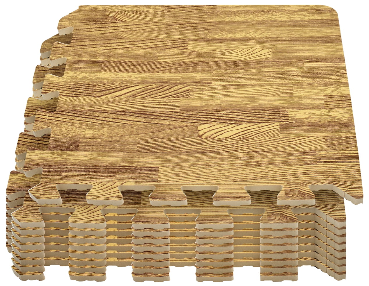Sorbus Interlocking Floor Mat – Wood Print Multipurpose Foam Tile ...