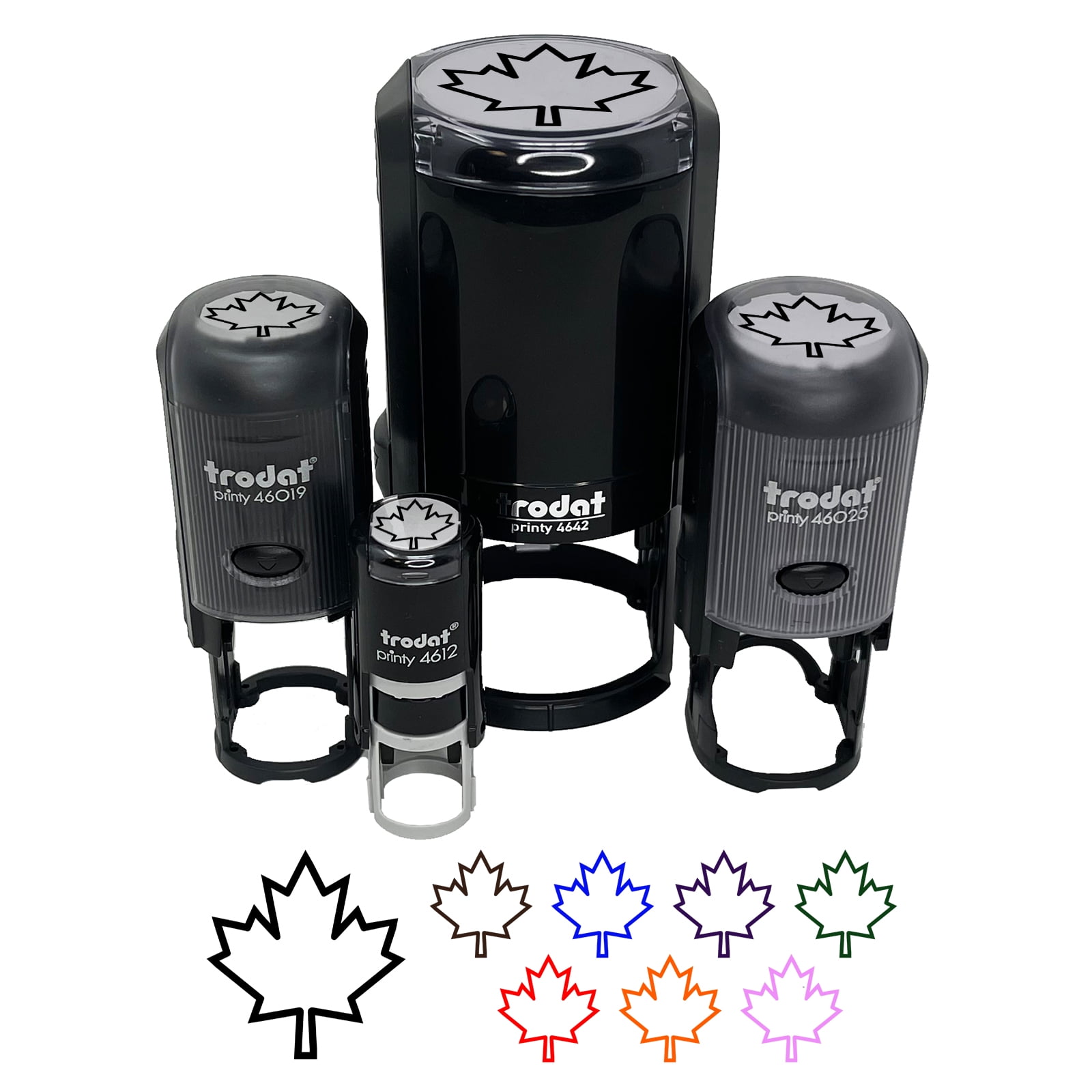 Canada Maple Leaf Outline Self-Inking Rubber Stamp Ink Stamper ...