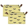 Bat Pattern Yellow Collapsible Storage Bin Open Home Shelf Basket Water ...