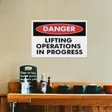 Danger Lifting Operations In Progress Sign 8"x12" - Aluminum Tin ...