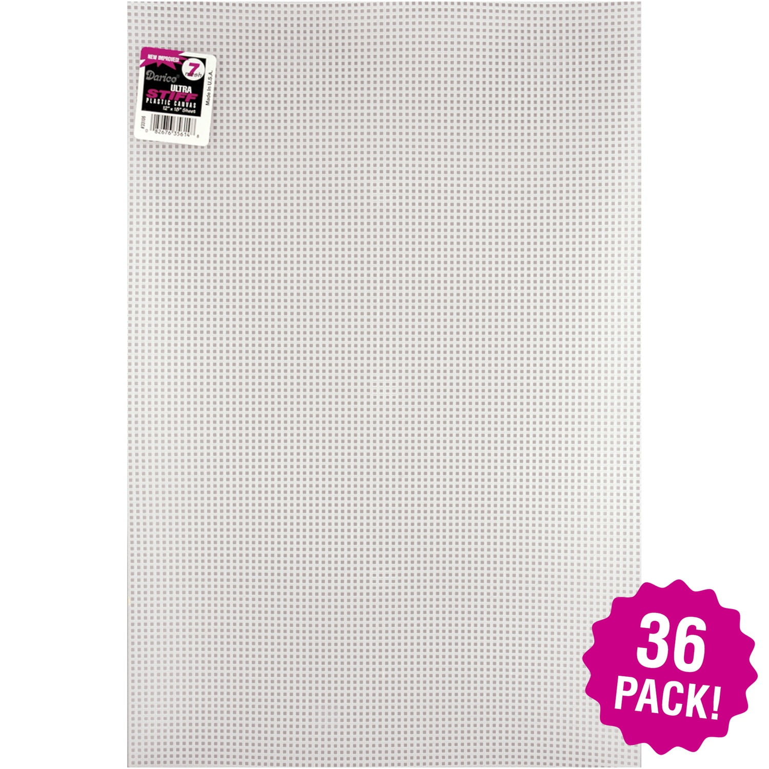 Darice Ultra Stiff Plastic Canvas 7 Count 12"X18" - Clear, Multipack of ...