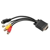 VGA to S-Video 3 RCA Composite AV TV Out Adapter Converter Cable for PC ...