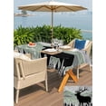 Black Elk Silhouette Rectangle Outdoor Tablecloth with Umbrella Hole ...