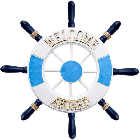 Nautical Wooden Ship Wheel for Wall Decor, 13'' Nautical Themed ...