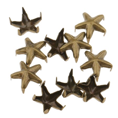 100 Pieces Star Rivets Rock Punk Bronze Spikes Stud Revit Trim DIY Hand ...