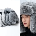 Aellinatey Thickened Plush Winter Trapper Hat With EarFlaps For Men ...