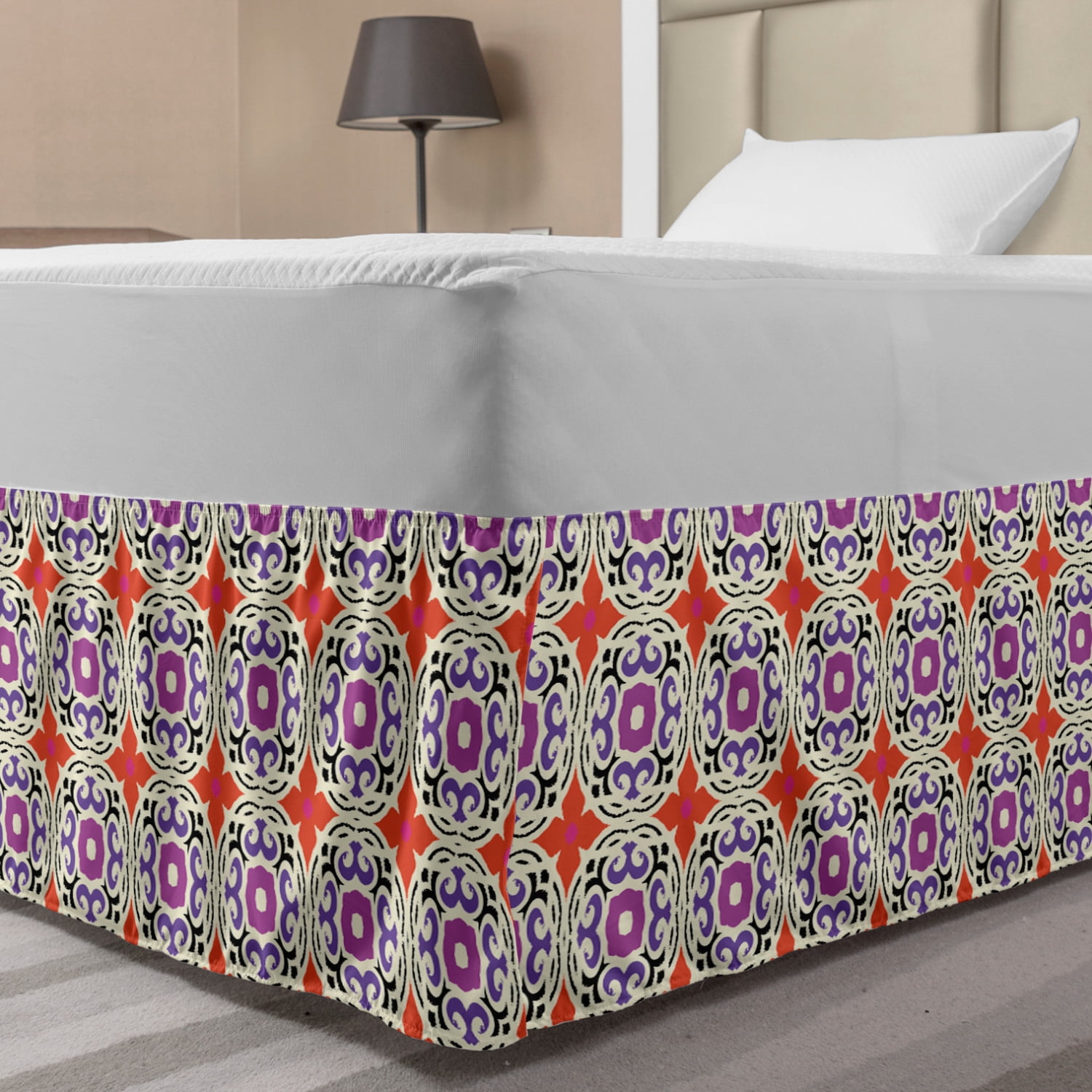 Ethnic Bed Skirt, Traditional Pattern of Kazakh and Turkish Motifs and ...
